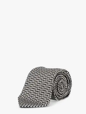 TOM FORD Macro-pattern Silk Tie - Grey