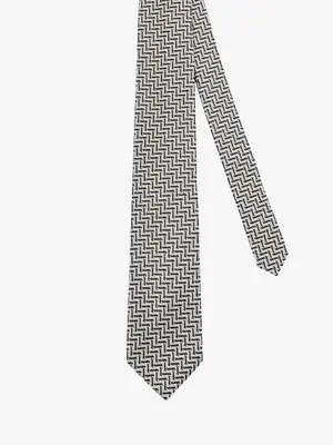 TOM FORD Macro-pattern Silk Tie - Grey
