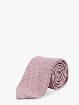 NUGNES 1920 Silk Micro-pattern Neck Tie - Pink