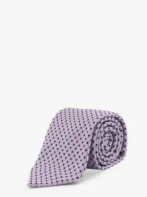 NUGNES 1920 Silk Micro-pattern Tie - Purple