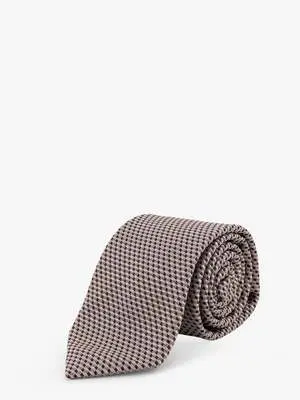 NUGNES 1920 Silk Micro-pattern Tie - Brown