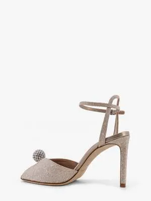JIMMY CHOO Sacora Glitter Leather Sandals