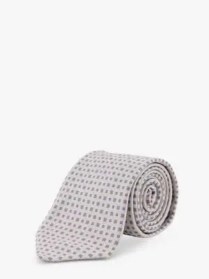 NUGNES 1920 Silk Micro-pattern Tie - Grey