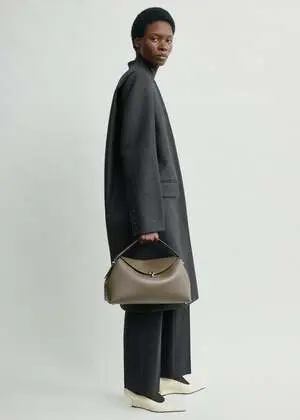 TOTEME T-lock Grained-leather Top Handle - Brown