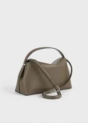 TOTEME T-lock Grained-leather Top Handle - Dark Taupe