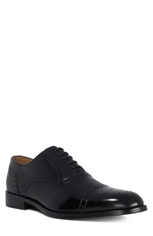 Dune London Soldier's Cap-toe Wingtip Oxford - Black