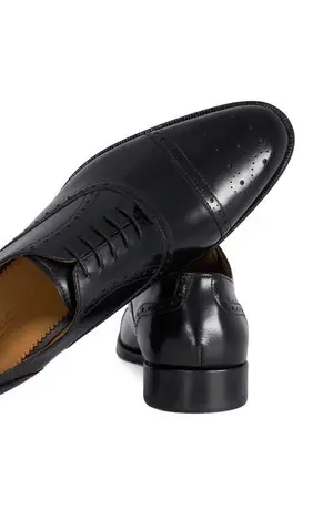 Dune London Soldier's Cap-toe Wingtip Oxford - Black