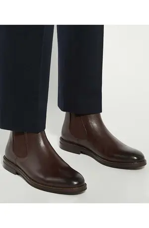 Dune London Maisen Plain Toe Chelsea Boot - Brown