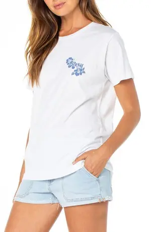 Roxy Hibiscus Graphic T-shirt - Cloud Dancer
