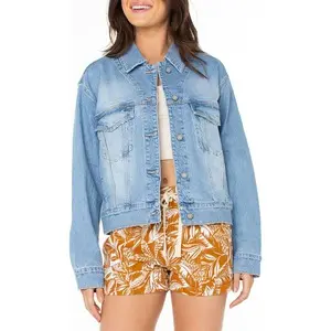 Roxy Embroidered Denim Trucker Jacket