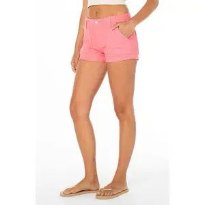 Roxy Lil Sunshine High-waisted Cuffed Shorts - Lantana