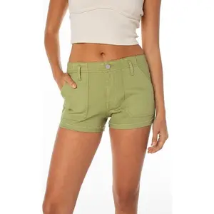 Roxy Lil Sunshine High-waisted Cuffed Shorts - Sage