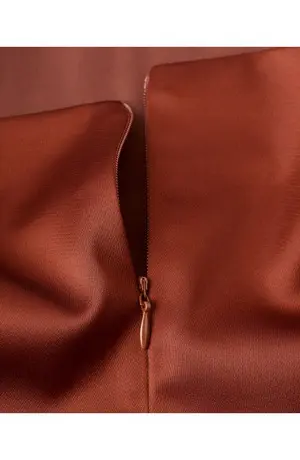 Mango Satin Mini Skirt - Russet