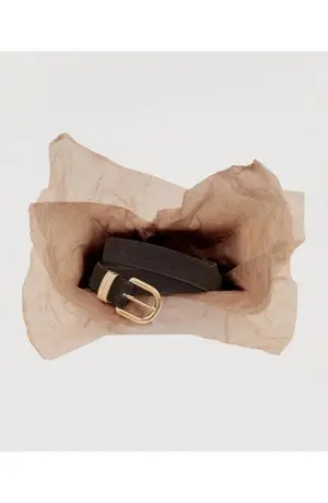 Mango Suede Belt - Chocolate