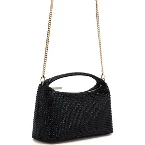 Mango Small Rhinestone Handbag - Black