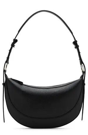 Mango Oval Faux Shoulder Bag - Black