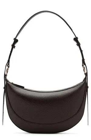 Mango Oval Faux Shoulder Bag - Chocolate
