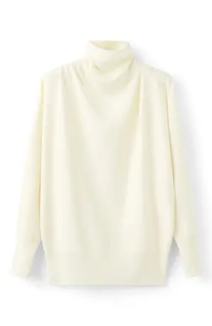 Mango Ruched Turtleneck Sweater