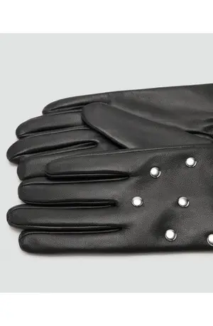 Mango Studded Leather Gloves