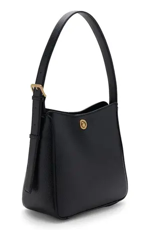 Mango Medium Faux Leather Bucket Bag - Black