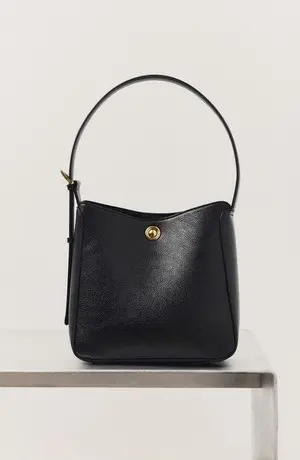 Mango Medium Faux Leather Bucket Bag - Black