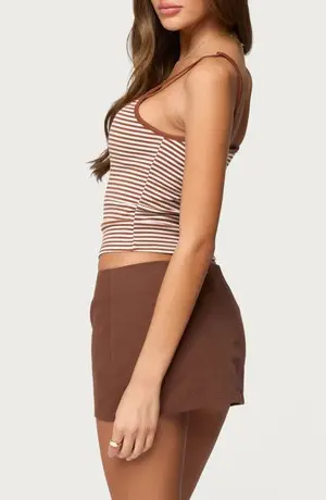 EDIKTED Miller Stripe Tank Crop Top