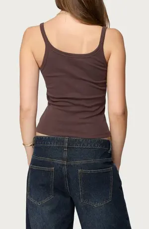 EDIKTED Cropped Tank Top - Brown