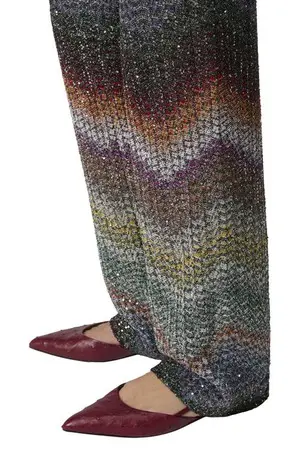 Missoni Viscose Lamé Sequined Straight-leg Trousers - Multicoloured