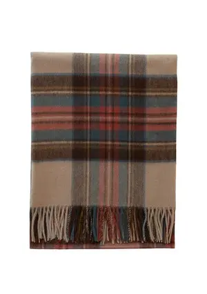 TBCO Lambswool Tartan Throw Blanket - Stewart Dress Antique