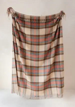 TBCO Lambswool Tartan Throw Blanket