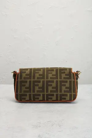 Fendi Vitello King Ff Embroidered Re-edition Baguette Shoulder Bag
