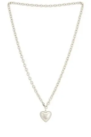 ROXANNE ASSOULIN Mini Puffy Heart Necklace - Silver