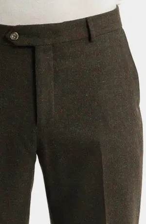 Berle Lambswool & Cashmere Donegal Tweed Dress Pants