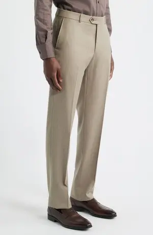 Berle Wool And Cashmere Flannel Dress Pants