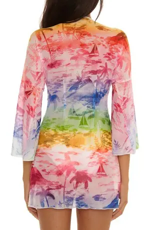 BECCA By Rebecca Virtue Fiji Tie Front Cover-up Dress