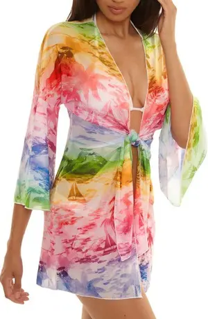 BECCA By Rebecca Virtue Fiji Tie Front Cover-up Dress