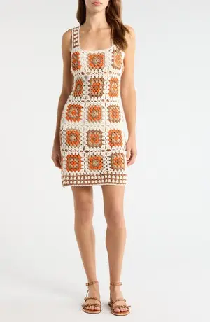 Elan Crochet Cover-up Dress - White Clay Com