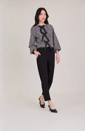 Anne Fontaine Floral Jacquard Cropped Jacket