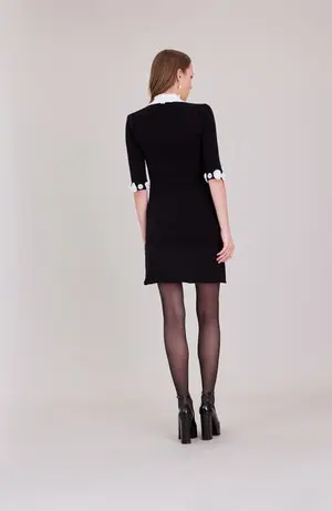Anne Fontaine Knit Dress With Applique And Pearl Buttons