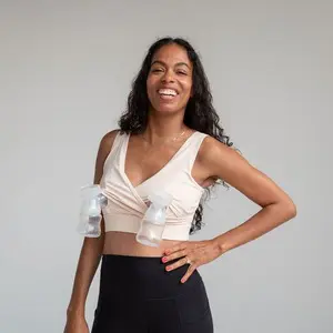 LOVE AND FIT Everyday Luxe 3.0 Nursing & Hands-free Pumping Bra - Cream