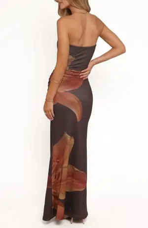PETAL & PUP Floral Print Strapless Maxi Dress