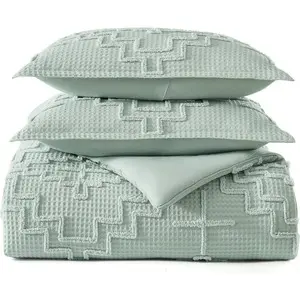 Pendleton Kiva Steps Comforter & Pillow Sham Set - Sky Gray