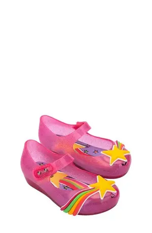Melissa Ultragirl Colors Mary Jane Flat - Glitter Pink/yellow