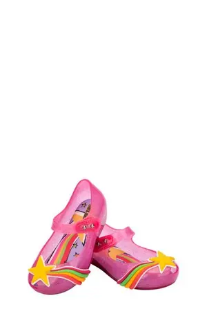 Melissa Ultragirl Colors Mary Jane Flat - Glitter Pink/yellow