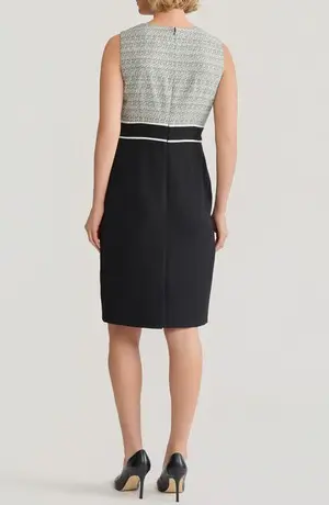 KASPER Mixed Media Sheath Dress