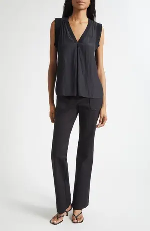 Ramy Brook Zandra Ruffle Trim Top