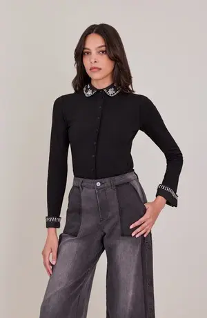 Anne Fontaine Gabriella Crystal-embellished Shirt