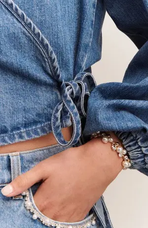 NEXT Denim Wrap Top