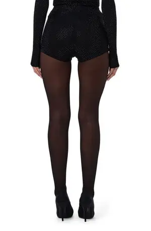 Naked Wardrobe Rhinestone Embellished Hot Shorts