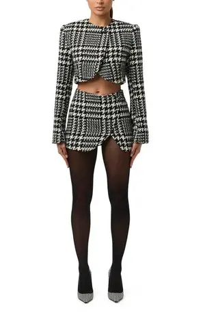 Naked Wardrobe Houndstooth Wrap Miniskirt